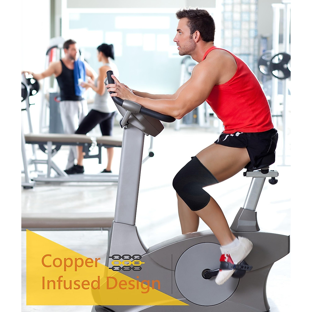 VJ Victory Jump Copper knee braces for knee pain - Knee Compression Sleeve Support for Men and Women, Knee Pads for Meniscus Tear, ACL, Arthritis, Joint Pain Relief, S