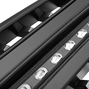 MEGAIE Front Grill Replacement for F150 2004-2008, Matte Black Front Bumper Grille w/Off-Road Lights