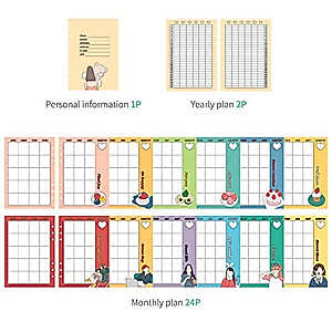 Monolike A5 FALL IN NEWTRO Diary Set, Tennis - Academic Planner Weekly & Monthly Planner with PVC Cover, Zipper bag, Sticker