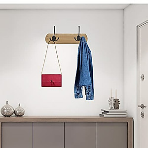 IBosins 7 Pack Big Heavy Duty Three Prongs Coat Hooks Wall Mounted with 14 Screws Retro Double Utility Rustic Hooks for Thick Coat, Big Heavy Bag