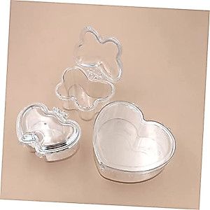 Kisangel 3pcs box Containers Decorative Organizer Holder Practical Plastic Trinket Art Desktop Bead Multi-purpose Multifunction Case Base Shape Candy Butterfly Cosmetic Nail Mini Small