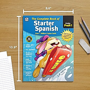 Complete Book of Starter Spanish Workbook for Kids, PreK-Grade 1 Spanish Learning, Basic Spanish Vocabulary, Colors, Shapes, Alphabet, Numbers, Seasons, Weather With Tracing and Coloring Activities