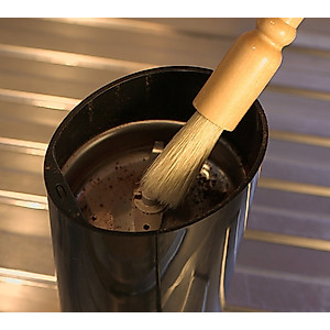 Coffee Grinder Cleaning Brush, Wood Handle & Natural Bristles Wood Dusting Espresso Brush Accessories for Bean Grain Coffee Tool Barista Home Kitchen