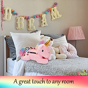 Make Your Own Unicorn Pillow Kit Arts and Crafts for Girls (No Sew), DIY Unicorn Craft Girl Ages 3 4 5 6 7 8 9 10 Years Old, Unicorn Gifts for Girls, Birthday Present, Toys For Girls, Kids Crafts
