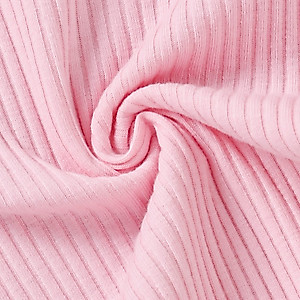 Aalizzwell Preemie Newborn Infant Baby Girls Clothes Ribbed Bodysuit Pants Set Fall Winter Outfits Pink Premature