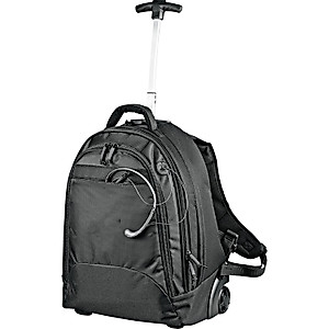 Navigator Deluxe 17" Laptop Computer Extendable Rolling Wheel Backpack, Black