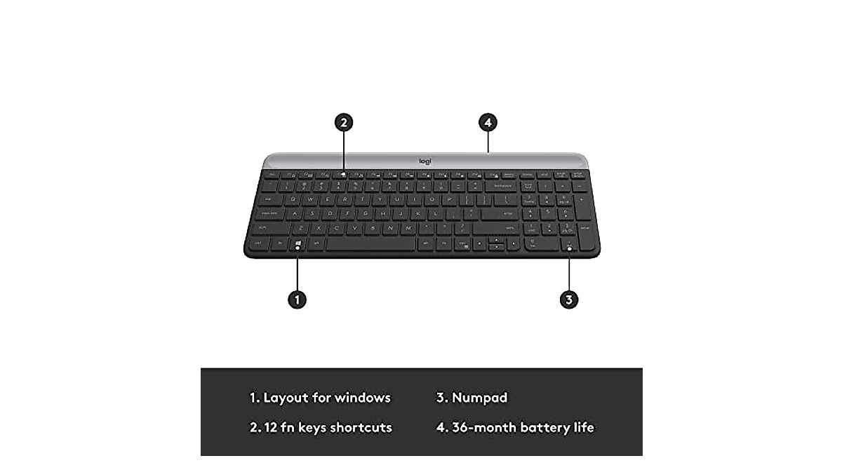 Logitech MK470 Slim Wireless Keyboard & Mouse Combo - Compact & Quiet