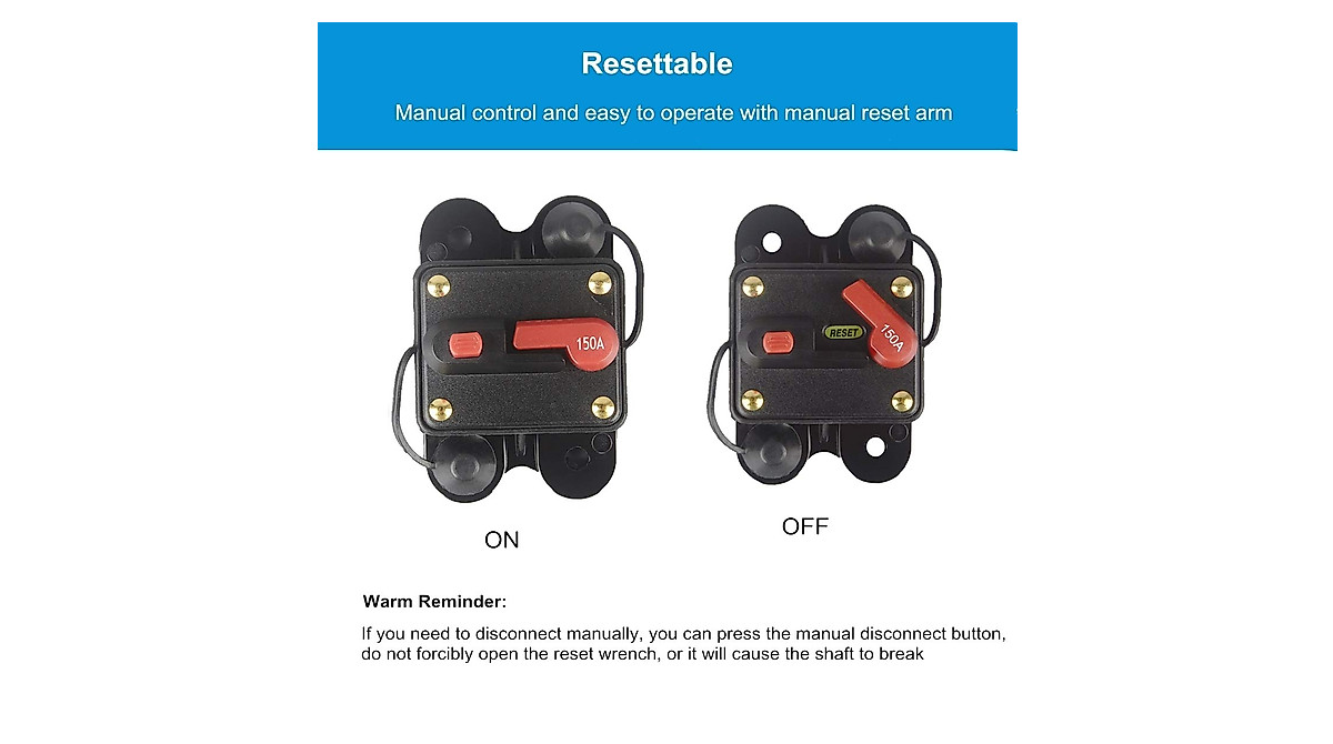 WOHHOM 150A Circuit Breaker for DC Protection