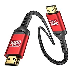 ALLEASA 8K HDMI Cable, Ultra 48Gbps High Speed 12 FT HDMI Cable, 12 Foot hdmi Cable -4K@120Hz 8K@120Hz, eARC, HDR10, DTS:X, HDCP 2.2 & 2.3, Compatible with PS4/5,Blu-ray, Monitor,PC and More