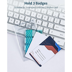 Pawfly 6 Pack Vertical ID Card Badge Holder Waterproof Clear Card Sleeve Case Cover Heavy Duty Card Protector Pouch with Resealable Zip for Proximity Key Card Driver’s License and Credit Card