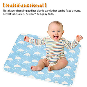 3 Pack Diaper Changing Pad, Maveek Portable Toddler Diaper Changing Pad Waterproof Baby Change Mats Premium Change Pad Liner Bed Pad Play Mat(Green&White&Blue)