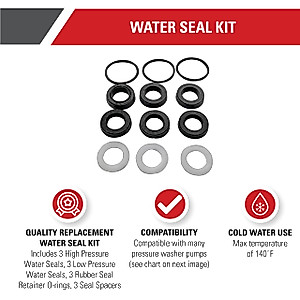 Simpson Cleaning 7106627 Replacement Water Seal Kit for Pressure Washer Pumps, Black