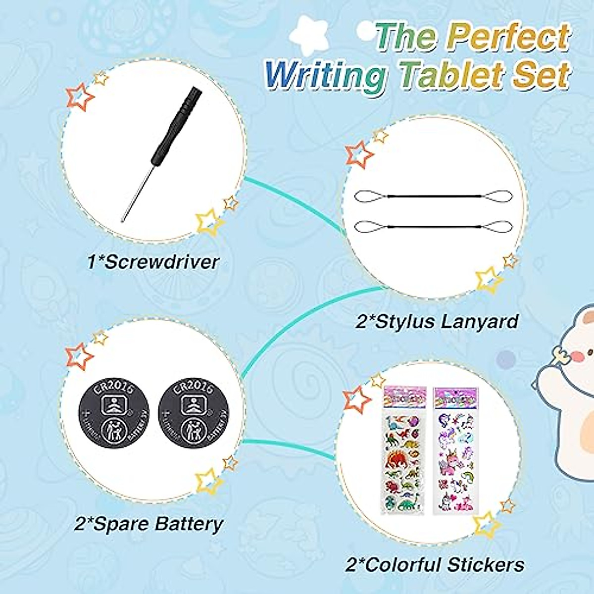 2 Pack LCD Writing Tablet, Electronic Drawing Writing Board, Erasable Drawing Doodle Board, Doodle Pad Toys for Kids Adults Learning & Education, 8.5IN(Blue+Pink)