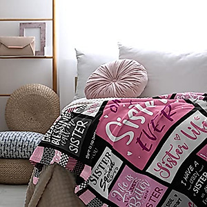 kituzol Sister Gifts Blanket 50"×60", Sister Birthday Gifts from Sister, Big Sister Gift, Bestie Gift for Sister, Sister Gift Idea, Graduation Gifts for Sister, Sister Throw Blanket, Soul Sister Gift