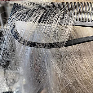 Pink Pewter Authentic "Never Let Go" Carbon Fibre Professional Styling Comb, Balayage, Babylight, Teasylight and Highlighting Long Tail Metal Pick Teaser Comb (Black 10.25") #3