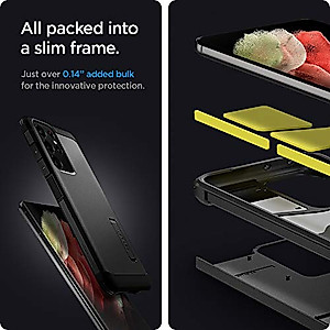 Spigen Tough Armor [Extreme Protection Tech] Designed for Galaxy S21 Ultra Case (2021) - Black