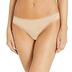Calvin Klein Women's Flirty Thong Panty, Bare, S