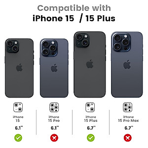 Tensea for iPhone 15 / iPhone 15 Plus Camera Lens Protector, 9H Tempered Glass Camera Cover Screen Protector, HD Clear, Metal Individual Ring for iPhone 15 6.1 inch/iPhone 15 Plus 6.7 inch 2023