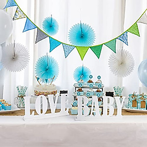 LOVE BABY Wooden Letter Block Sign for Baby Shower, Birthday Party, Gender Reveal Table Decorations – by ZouYee（White)