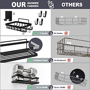 Ace Initiatives Shower Caddy 4 Pack, Adhesive Shower Organizer for Bathroom Storage & Kitchen, No Drilling, Large Capacity, Rustproof Stainless Steel Bathroom Organizer, Bathroom Shower Shelves