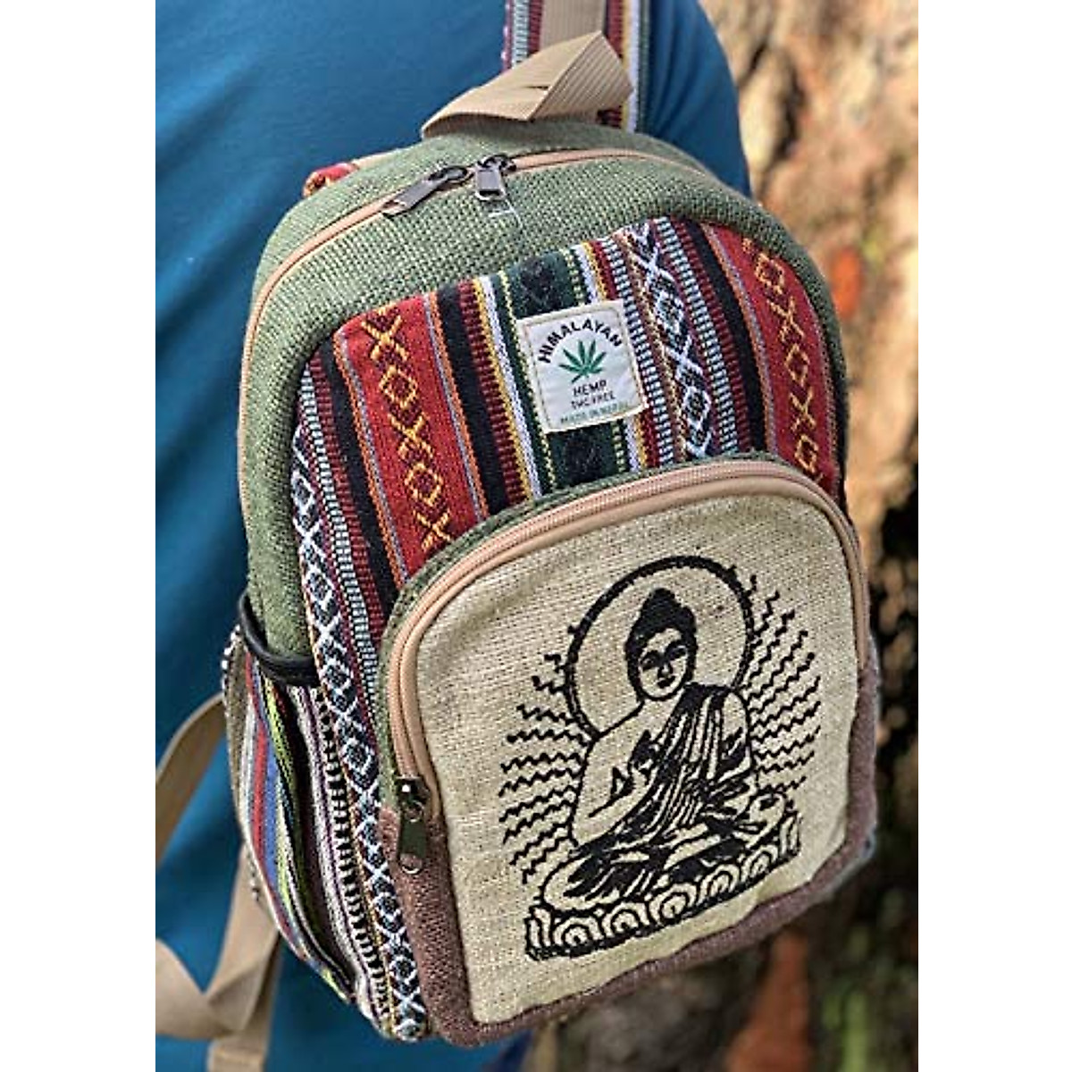 Unique design Himalaya Hemp Backpack Small Backpack Hippie Backpack Festival Backpack Hiking Backpack 100% Hemp|100 VEGAN| FAIR TRADE | Handmade with Love.