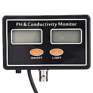 PH Meter, LED Screen Easy Replacement Water Quality Tester Automatic Temperature Compensation for Aquariums(110V U.S. Standard Adapter)