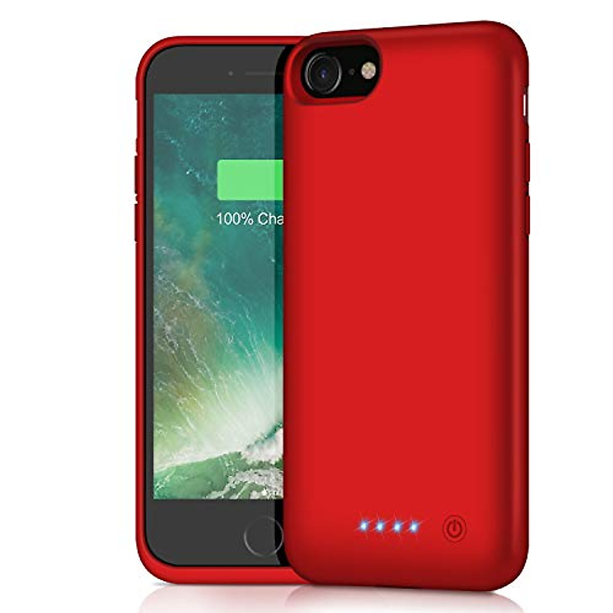Battery Case for iPhone 8/7/6s/6/SE(2020),[6000mAh] Protective Portable Charging Case Rechargeable Charger Case Extended Battery Pack for Apple iPhone 8/7/6s/6/SE(2020) (4.7inch)-Red