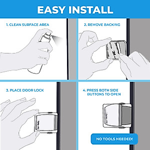 Eco-Baby Sliding Door Lock, 4 Pack Child Proof Safety Window Locks for Glass Doors