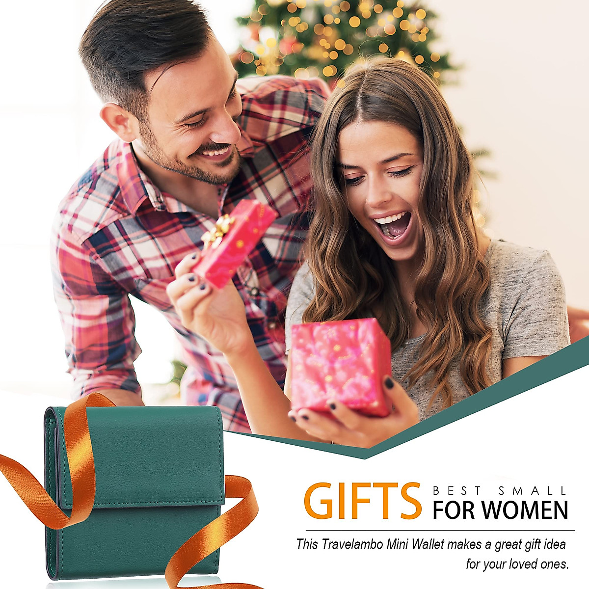 Travelambo RFID Blocking Small Mini Compact Wallet Coin Pouch Holder Trifold Credit Card Holder Pocket Purse for Women (Napa Green)