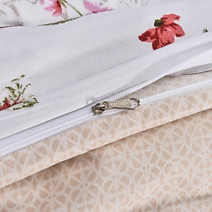 Candid Bedding Duvet Cover Twin Size - 5 Piece Ultra Soft Washed Floral Duvet Cover Comforter Cover with Zipper Closure (1 Duvet Cover + 4 Pillow Shams)