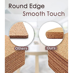 Cork Trivet, 4 Pcs High Density Thick Square Cork Trivets for Hot Dishes, 8 Inch Heat Resistant Multifunctional Cork Coaster, Cork Hot Pads for Table & Countertop