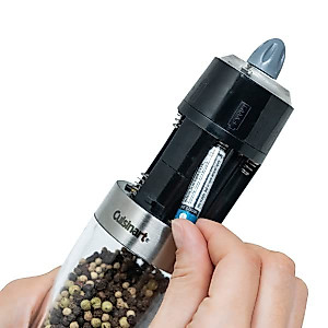 Cuisinart CSS-2424 Gravity Salt and Pepper Spice Mill with Blue LED Light, 2/3 Cup Capacity