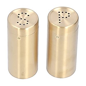 Spice Stainless Steel Pepper Shaker Kitchen Tool Salt Sugar Spice Pepper Shaker Dredge Salt/Sugar/Pepper Shaker Seasoning Bottle Salt and Pepper Shaker Kitchen Tool (golden, L)