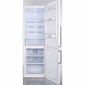 Summit FFBF241W 24 Bottom Freezer Refrigerator with 11.35 cu. ft. Capacity Crisper Drawer Ultra Quiet Operation in White