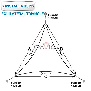 Patio Sun Shade Sail Waterproof 260GSM Shade Cloth Canopy Awning Shelter, 95% UV Blockage for Outdoor Patio Garden Carport Equilateral Triangle Light Gray 12' x 12' x 12'