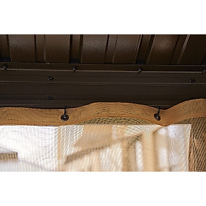 URTR Gazebo 12x20 FT, Outdoor Gazebo with Double Galvanized Steel Hardtop Roof, Permanent Hardtop Gazebo with Netting and Curtains, Patio Gazebo Pergola Pavilion for Gardens, Backyard Deck, Lawns