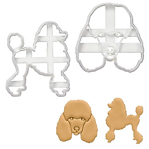 Set of 2 Poodle cookie cutters (Designs: Poodle Silhouette and Poodle Face), 2 pieces - Bakerlogy