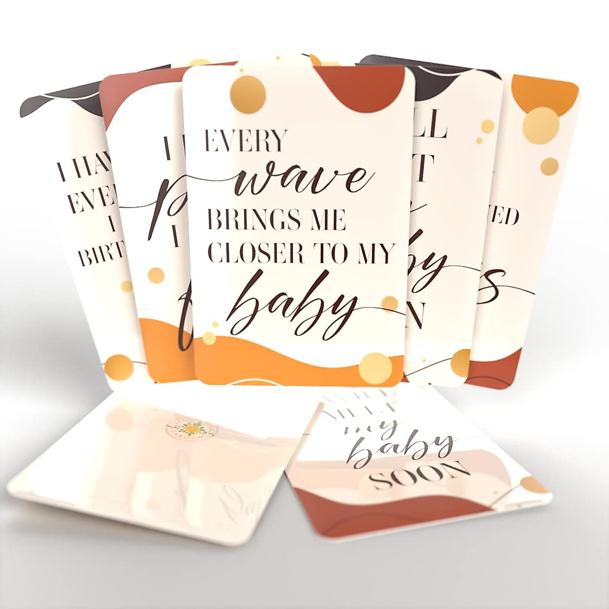 Yellow Rose Card Co. Birthing Affirmation Cards - 24 Premium Cards for Pregnant Moms, Baby Shower Gifts and Labor