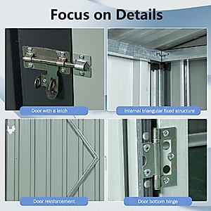 Storage Shed, 5X 3FT Outdoor Storage Shed,with Hinged Door Padlock Utility Tool Shed Storage House, for Backyard Garden Patio Lawn (Grey)