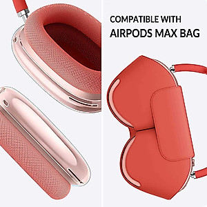 Custom Name & Initial Crystal Clear Case for Apple AirPod Max，Thin Customized Signature Transparent Protective Ear Cup Covers (Clear Pink)