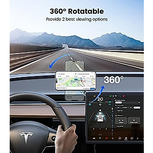 VICSEED Tesla Phone Mount【Strongest Magnet Power】MagSafe Car Mount for Tesla Model 3 Model Y, Foldable Hidden Phone Holder Fit for All Phone, Tesla Model 3 Accessories