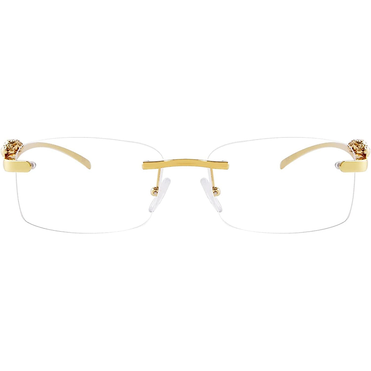 UM Vintage Rimless Sunglasses Retro Luxury Gold Metal Frameless Rectangle Lens Sun Glasses