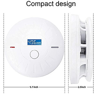 3 Pack 10 Year Battery Operated Smoke Detector and Carbon Monoxide Detector, Travel Portable Photoelectric Fire Co Alarm for Home, Kitchen