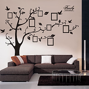 98 x 71 inch Photo Tree Wall Stickers Family Photo Frame Tree Window Decals Decorations Murals Wall Art Decorative Sticker for Kids Living Room Bedroom Nursery Playroom Jungle Party Decor Supplies