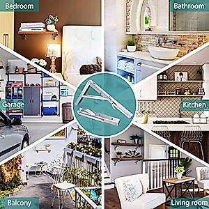 Folding Shelf Brackets,Max Load 440lb Folding Shelf Hinge Wall Mounted, Heavy Duty 304 Stainless Steel Collapsible Shelf Bracket,Space Saving DIY Bracket for Table Work Bench (12 Inch)