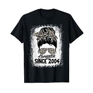 18 Years Old Awesome Since 2004 Leopard 18th Birthday T-Shirt