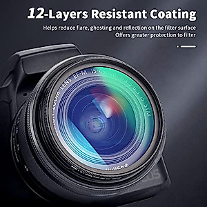 JJC Multi-Coated 55mm UV Filter for Nikon D3500 D3400 D5600 D7500 with DX AF-P 18-55mm Kit Lens for Sony A7IV A7III A7II A7 with FE 28-70mm Kit Lens and Other Lenses with 55mm Filter Thread