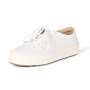 Amazon Essentials Women's Comfortable Lace Up Sneakers, White, 7