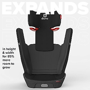 Diono Monterey 5iST FixSafe High Back Booster Car Seat with Expandable Height and Width, Compact Fold to Full Size Booster, Foldable, Portable Booster for Go-Anywhere Travel, Black Jet