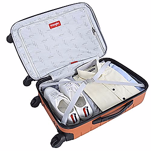 Wrangler Smart Luggage Set with Cup Holder and USB Port, Burnt Orange, 20inch,24inch,28inch